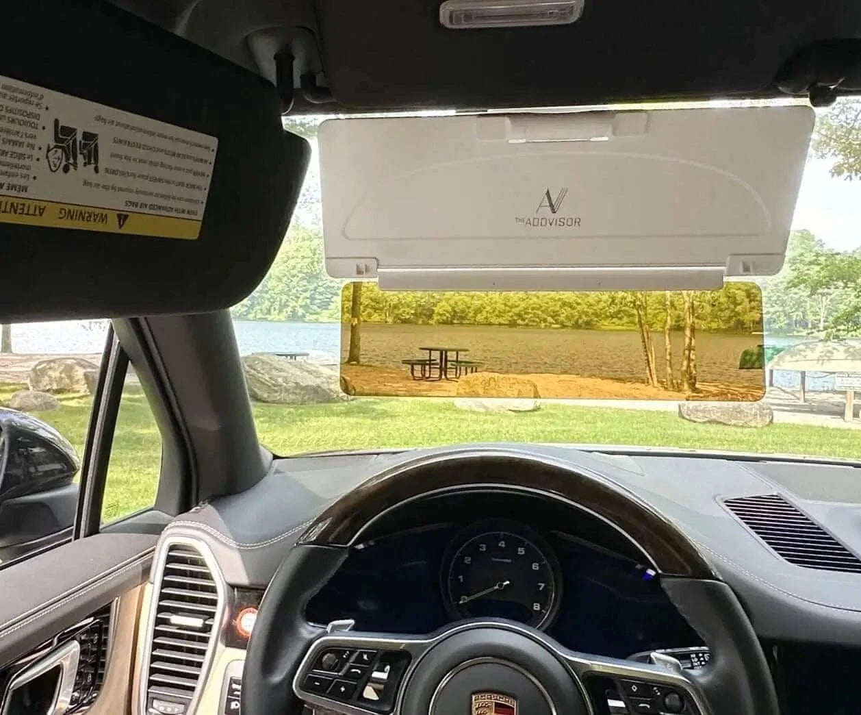 The ADDVISOR Plus | Shade + Polarized Tinted Sun Visor| Car/Truck/SUV